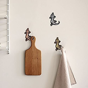 ALIWINER Gecko Single Hooks, Key Holder Towel Hanger,Decorative Wall Hooks for Hanging,Set of 3