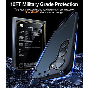 TORRAS Shockproof for Samsung Galaxy S23 Plus Case, (Military Grade Drop Tested) Translucent Slim Protective Matte Hard Back Cover Phone Case for Samsung S23 Plus Case 5G Guardian,Black