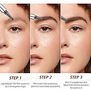 Eyebrow Pencil Eyebrow Microblading Pen - Eyebrow Pen Micro 4 Point Brow Pen Lift & Snatch, Brow Pencil Long-Lasting, Waterproof & Smudge-proof, Eye Makeup for Glossier Brow Flick (Light Brown)