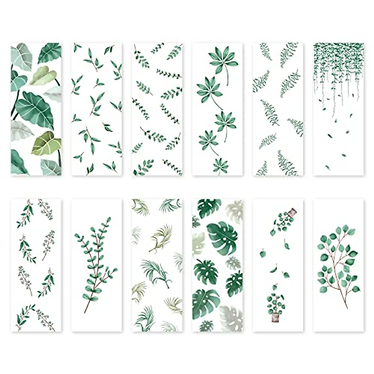 12 PCS Bookmarks for Students, 12 Resin Botanical Styles Bookmarks for Women Men, Cute Plant Bookmark Set for Kids Reading Lovers, School Home Gifts