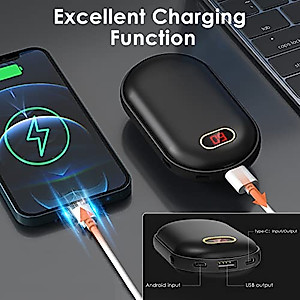 Hand Warmers Rechargeable, RARF 10000mAh Electric Reusable Hand Warmer Power Bank, Rechargeable Heater Great for Outdoor, Camping, Hiking, Great Gift for Women Men