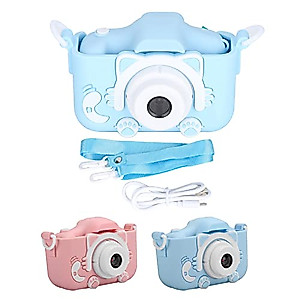 PUSOKEI Kids Camera for Girl, 12MP Digital Video Camera with 2.0in IPS Screen, Kids Digital Camera with Double Camera, Kids Camera for Girls(Green)