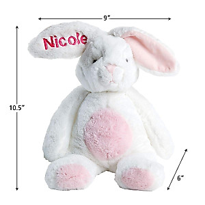 Lillian Vernon My First Easter Bunny Plush Pink Toy - Stuffed Animal with Customizable Embroidered Name for Boys & Girls, Personalized Kids & Toddler Gifts, 16 Inches Tall