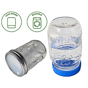 Leak Proof Platinum Silicone Sealing Lid Inserts/Liners for Mason Jars (10 Pack, Regular Mouth)