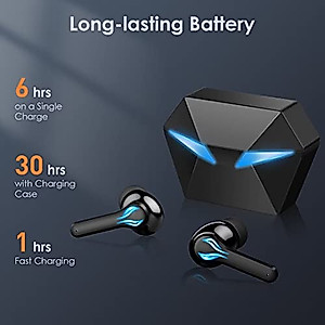 Wireless Earbuds Bluetooth Headphones Touch Control with Wireless Charging Case Waterproof Stereo Earphones in-Ear Built-in Mic Headset Premium Deep Bass Black