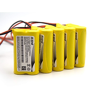 elxjar (5-Pack) 2.4V 600mAh BP2-A Dual-LITE Ni-CD Battery Pack Replacement for Exit Sign Emergency Light, CSXWREB3 HUBBEL Battery, BP2A BP2-0A 0BP2-0A