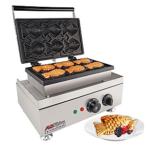 ALDKitchen Taiyaki Maker | Fish-Shaped Waffle Iron | Nonstick (6 Pcs Mini (Closed-Mouth Fish))