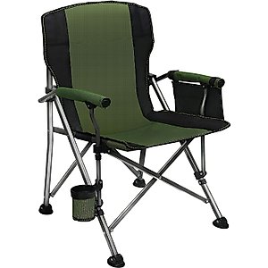 LEADALLWAY Camping Chairs for Heavy People Oversized Outdoor Chairs with Cup Holder and Storage Bag