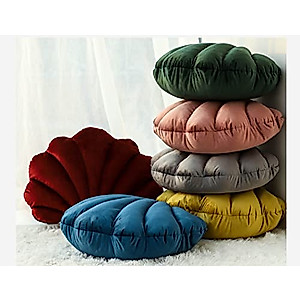 HXIYAN Shell Pillow car Sofa Bedroom Cushion Office Accessories Props (14.9in*11in, Navy Blue)