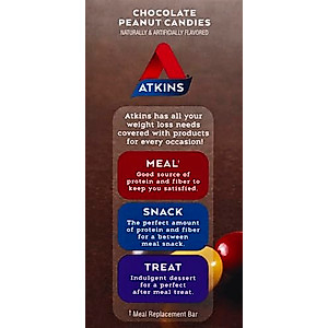Atkins Endulge Chocolate Peanut Candies, Dessert Favorite, 0g Sugar, 20 Counts