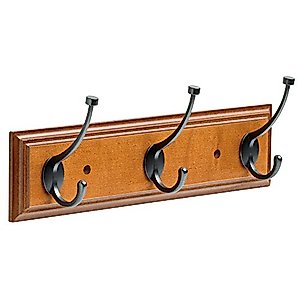 Franklin Brass FBPLLT3-512-R 16" Rail with 3 Pilltop Hooks in Warm Chestnut & Soft Iron