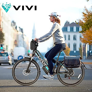 Vivi Electric Bike 500W, 26" Ebike for Adults Electric Bicycle Step Through with Removable 36V 288Wh Lithium Battery, 20MPH Commuter Ebike, Up to 50 Miles, Cruise Control, Professional 7 Speed