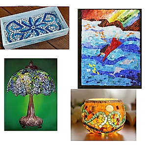 250g Mosaic Tile, Glass Tiles for Art Crafts DIY Children Puzzle Handmade Materials Home Decor -2/5 Inch (10mm X 10mm) (Assort)