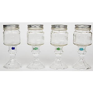 Redneck Wine Glass One of the Only Wine Galsses With a Lid. Set of 4 Square