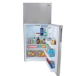 Avanti FF18D3S-4 FF18D cu.ft. Apartment Size Refrigerator​, Full Fridge Free Technology Prevents Frost Build-up with Adjustable Shelves, Door Bins & Crisper Drawers, 18 cu. ft, Stainless Steel