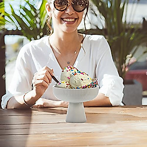 DOITOOL Snack Bowl Footed Dessert Cups Ice Cream Cup Ceramic Sundae Bowls Serving Bowls Dish for Appetizer Parfait Fruit Salad Pudding Snack Ice Cream Bowl