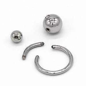 CrazyPiercing Door Knocker Stainless Steel Reverse Bar Belly Button Ring Piercing Navel Ring 14G 1/2" (10mm)