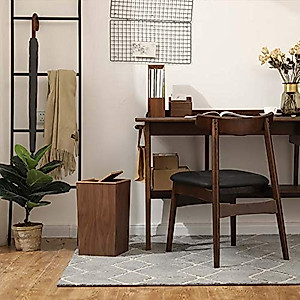 WSLLK Under Sink Trash can Japanese Garbage Bin Luxury Styling Living Room Bedroom Office Home Wastepaper Wooden Trash Bin Can