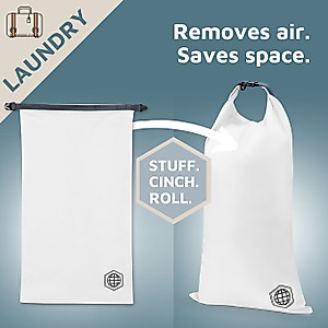 Compression Packing Cubes for Travel - Luggage and Backpack Organizer Packaging Cubes for Clothes (White and Green, 6 Piece Set)