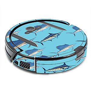 MightySkins Skin Compatible with Shark Ion Robot R85 Vacuum - Billfish Stripes | Protective, Durable, and Unique Vinyl Decal wrap Cover | Easy to Apply, Remove, and Change Styles | Made in The USA
