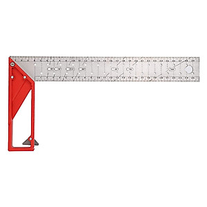 Combination Square, 300mm Multi-functional Right Angle Ruler , Adjustable Stainless Steel Square Angle Ruler , 45/90 Degree Woodworking Try Square Measuring Tool, for Multiple Purposes