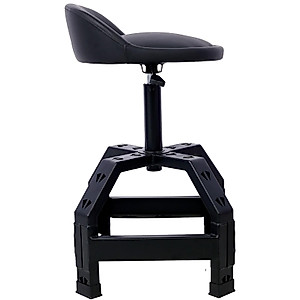 FRITHJILL Heavy Duty Pneumatic 360 Degree Swivel Mechanics Stool with Foam Cushioning and 300 Lb Weight Capacity, Black