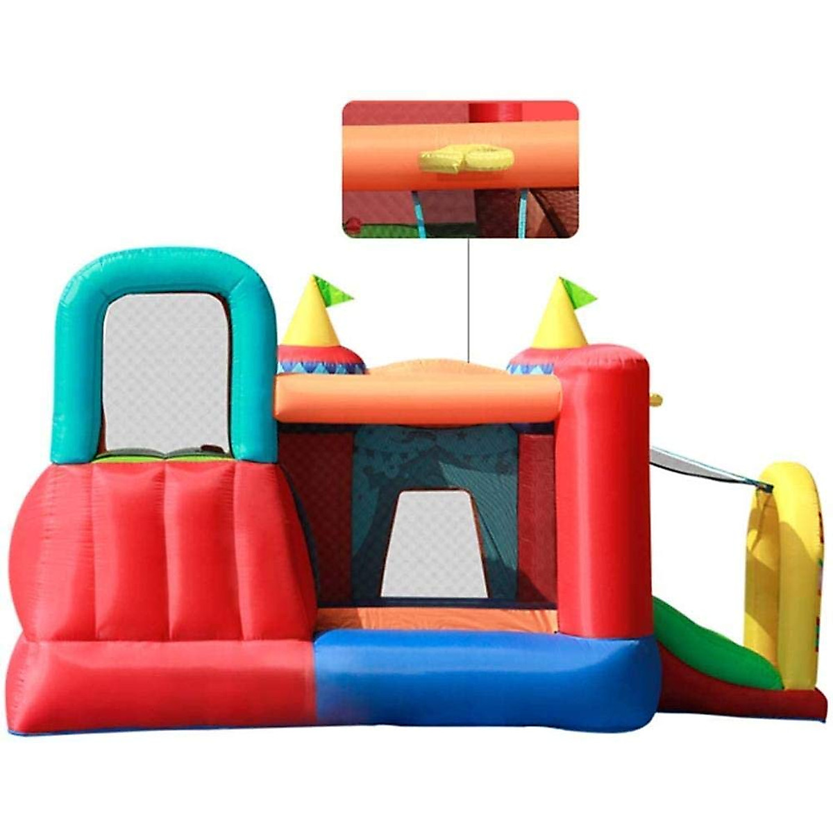 Inflatable Castle and Slide, Children S Playground Indoor Inflatable Toys Outdoor Circus Trampoline Square Playground Colors