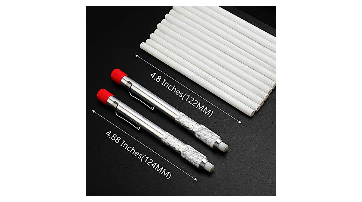 2-Pieces Soapstone Markers with 12 Refills for Welding & Metal Markings