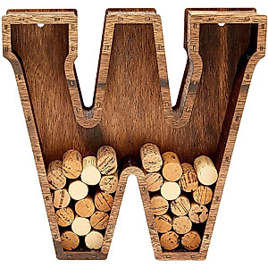Monogram Letter Wine Cork Holder Décor (11.75 Inches)
