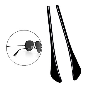 Replacement Temple Tips for Ray-Ban Aviator RB3025 3026 Sunglasses Repair Kits,Bonus Sunglasses Cloth (Black)