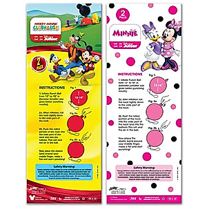 JA-RU Disney Micky & Minnie (12 Balls in 6 Packs) Punch Balls Balloons Fidget Ball Inflate & Punch Fidget Toy Inflatable Big Bounce Ball Stress Relief Punching Bag Toy for Kids. Ass-7807-6