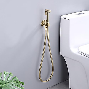 ifgswopq Handheld Bidet Sprayer for Toilet Bidet Sprayer Wall Mount Bidet Shower Head Bidet Sprayer for Toilet All Copper,Brushed Gold (Brushed Gold)