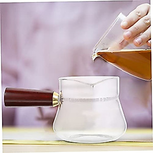 KICHOUSE 1pc Fair Cup Glass Stovetop Tea Kettle Turkish Tea Maker Clear Glass Tea Cups Glass Tea Pitcher Mini Teapot Stovetop Side Pour Tea Pot Tea Fair Cup Drinking Cup Tea Art Cup Office