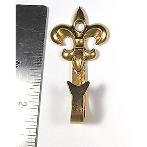 Medium Decorative Fleur De Lis Wall Decor Hook, Gold Metal HK-600AG