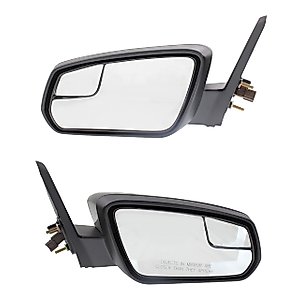 Kool Vue Driver & Passenger Side Power Mirrors for Ford Mustang 2011-2012 With Spotter Glass with 2 Caps
