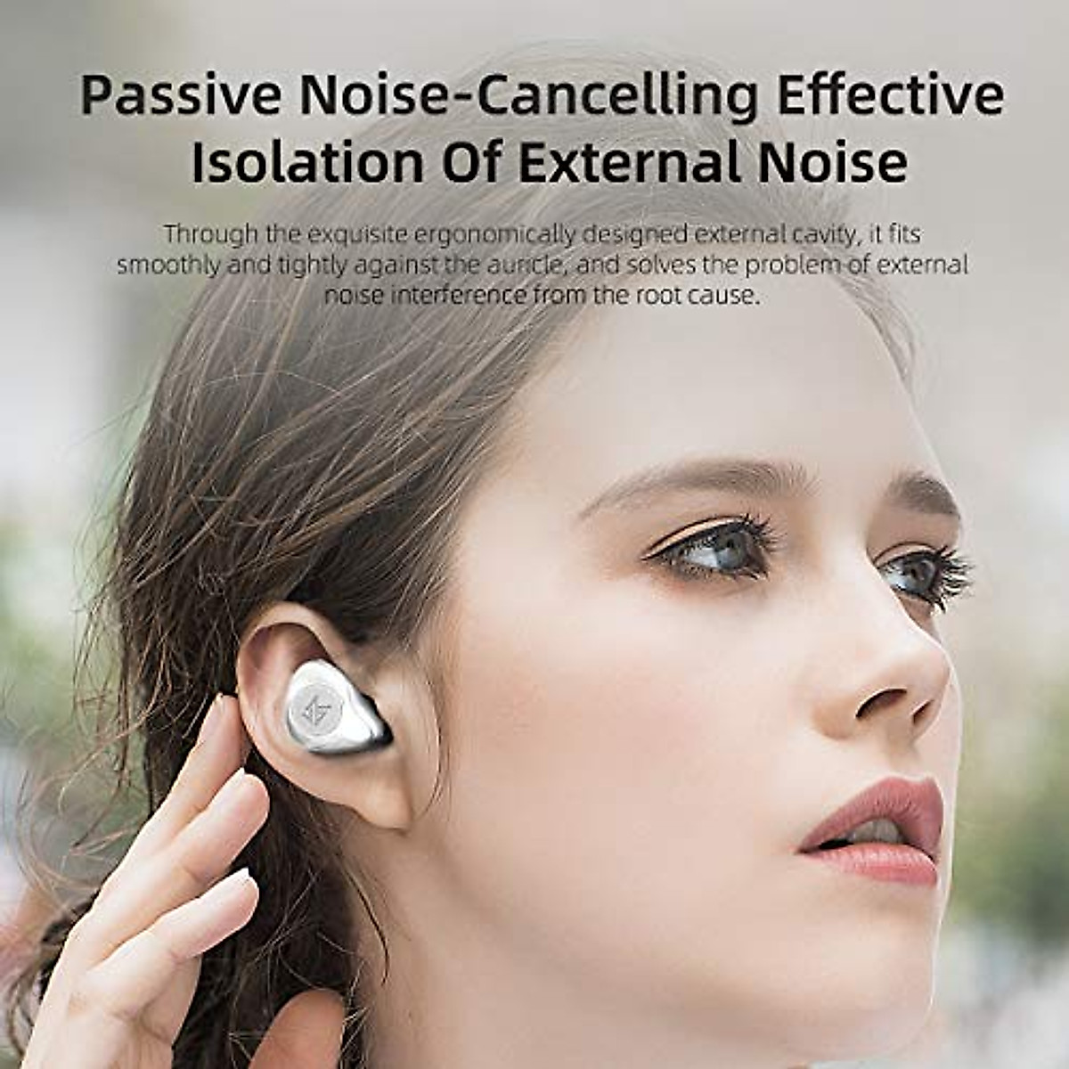 KZ S2 True Wireless Earbuds for iPhone Android Hybrid Technology Bluetooth Earphones with Microphone (White)