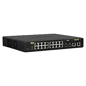 QNAP 20-Port 10GbE PoE++ and 2.5GbE PoE+ Managed Network Switch (QSW-M2116P-2T2S-US). Layer 2, Web Management