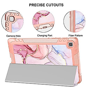 PIXIU Folio Case for Galaxy Tab A7 Lite 8.7" 2021,Heavy Duty Trifold Stand PU Leather Smart Cover for Samsung Galaxy Tab A7 Lite SM-T225/T220 Marble