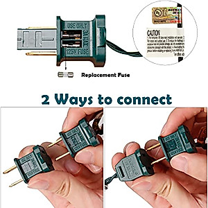 Christmas Lights Indoor Outdoor, 150-count Lights Incandescent Mini String Light, 120V UL Certified Green Wire Lights for St Patricks Day Patio, Holiday, Party, Home, Garden, Easter Decorations, Green