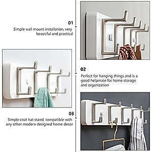 Cabilock Hat Hanger 1 Set Towel Bedroom Hanging Hangers Hat Khaki for Use Rack Duty White Wall Hanger Bathroom Heavy Key Kitchen Self Coat Wooden Hook Clothes Dorm Hooks Mounted Ceiling Ceiling Hook