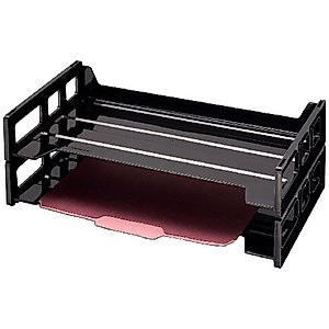 Officemate 26054 Recycled Desk Tray, Side Load,9 x 16 1/4 x 5, Legal, Black, 2/PK (OIC26054)