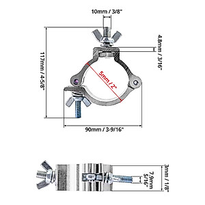 QWORK Truss Clamp Stage Lights Clamp, 10 Pack 2 Inch Aluminum Alloy Lighting Clamp for Truss, Moving Head Light, Fits 48-52mm OD Tube/Pipe, Heavy Duty 220Lbs Load Capacity