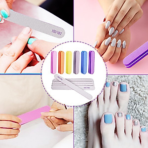 Nail File and Buffer Set (12 Pcs), Nail Files for Gel Nails Acrylic Natural Nails, limas para unas acrilicas Professional Manicure Nail File Kit 100/180 Grit Emery Board Filer Buffing Buffers Blocks