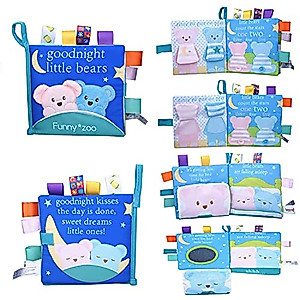 Baby Soft Cloth Book, Activity Crinkle Book Rattle Toy for Infants Educational Learning Toy Cloth Books for Babies 6-12 Monthes