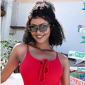 FEISEDY Retro 90s Square Sunglasses for Women Men Trendy Chunky Rectangle Sunglasses UV400 Protection B2385