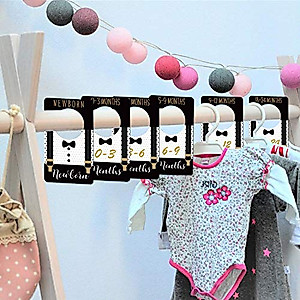 Baby Closet Size Dividers, Gentleman Boy Baby Closet Organizer, Newborn Nursery Wardrobe Divider Hangers to Arrange Clothes with Separator by Size or Age, 0-24 Months