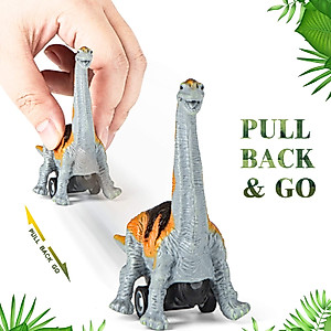 BOKABOKA 12 PCS 4.5" Pull Back Dinosaur Car Vehicle Toys for 2 3 4 5 6 Year Old Kids Children Toddlers Boy Girls Christmas Birthday Gifts