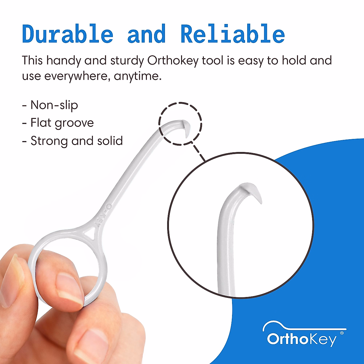 OrthoKey Clear Aligner Removal Tool - Dental Grade Invisalign Remover for Invisible Braces, Retainers, and Aligners, White (4-Pack)