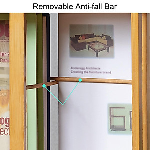 TVDPI Bamboo 360 Rotating Bookshelf, 6 Tier Floor Standing Bookcase Storage Shelves, Removable Divider, for Home Office Living Room Study