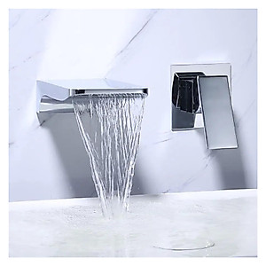 ItoNc Chrome Bathroom Waterfall Basin Mixer Faucet Single Lever Wall Mounted Washing Basin Taps Waterfall Bath Mixer Tap,Kitchen faucets